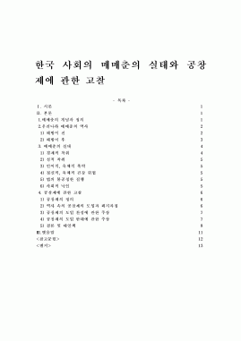 한국 사회의 매매춘(賣買春)의 실태와 공창제에 관한 고찰-1페이지