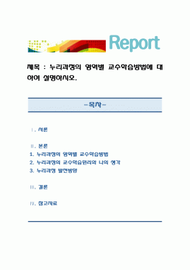 누리과정의 영역별 교수학습방법에 대하여 설명.-1페이지