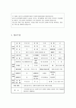 [케어플랜 care plan 작성] 달서구노인종합복지관의 가정봉사원파견센터 대상자 - 박 @ @ (73세 / 男) 시각장애6급, 고혈압 치료-1페이지