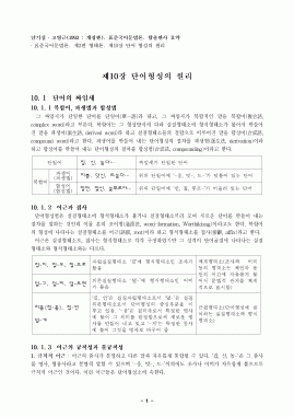 [표준국어문법론] 제10장 단어형성의 원리 {단어의 짜임새, 파생법, 합성법, 합성어의 파생, 한자어 조어법}-1페이지