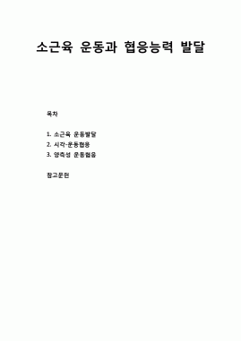 [영유아발달] 영아기의 소근육 운동과 협응능력 발달-소근육 운동발달, 시각-운동협응, 양측성 운동협응-1페이지