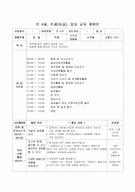 [동물을 주제로한 일일교육계획안] 생활주제 :동물 | 주제 : 사라진 동물들 | 소주제 : 공룡의 먹이 (만4세)-1페이지