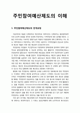 <주민참여예산제도(住民參與豫算制度)> - 주민참여예산제도의 이해 (주민참여예산제도의 전개과정 및 주민참여예산제도의 이론모형)-1페이지