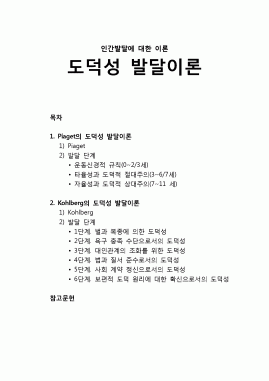 교육심리학educational psychology 인간발달에 대한 이론 - 도덕성 발달이론 (Piaget의 도덕성 발달이론 및 Kohlberg의 도덕성 발달이론)-1페이지