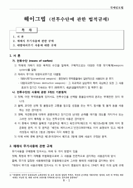 국제인도법 - 헤이그법 (전투수단에 관한 법적규제)-1페이지