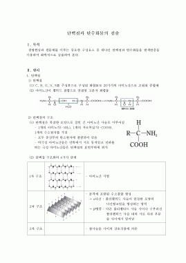 [생명과학] 단백질과 탄수화물의 검출 : 생명현상과 생물체를 이루는 중요한 구성요소 중 하나인 단백질과 탄수화물을 발색반응을 이용하여 화학적으로 검출하여 본다-1페이지