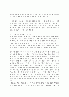 [세월호 ] 세월호 참사 이후 세월호 관련 주요 현안 조사 - 세월호 참사 이후 세월호 특별법이 제정되기까지의 주요 현안들과 논점들을 조사하여 정리한 후 그에 대한 자신의 의견을 개진해보시오. -1페이지