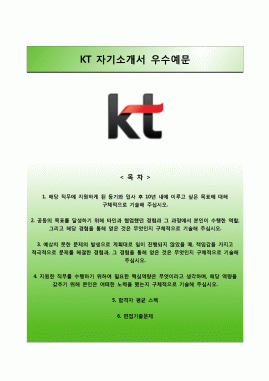 [KT자기소개서] KT(정규직-영업마케팅)자소서와 면접기출문제,KT합격자기소개서,KT자소서항목,케이티-1페이지