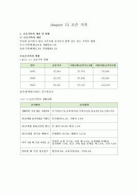 [가족복지론-가족 복지 실천 분야] Chapter 13.조손가족 {조손가족의 개념 및 현황, 조손가족 발생원인 및 주요문제, 조손가족을 위한 복지정책 및 지원서비스, 조손가족을 위한 복지대책}-1페이지