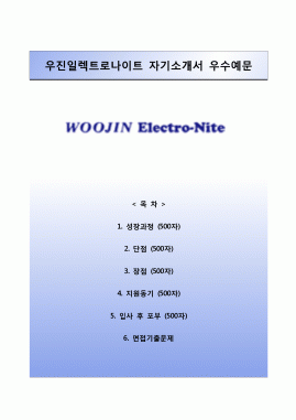 우진일렉트로나이트 Woojinhen Electro-Nite 자기소개서 / 우진일렉트로나이트자소서 ±면접예상문제 [우진일렉트로나이트자기소개서우진일렉트로나이트자소서] 이력서 레포트 우수예문-1페이지