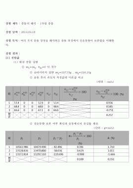 물실勿失 충돌의 해석 - 1차원 충돌-1페이지