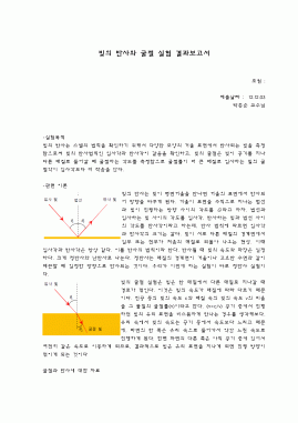 빛의 반사과 굴절 실험 (결과보고서)-1페이지