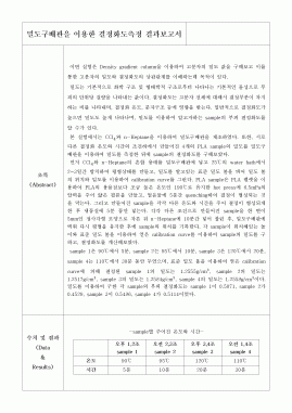 실험보고서 - 밀도구배관을 이용한 결정화도측정 결과보고서-1페이지