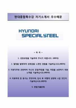 현대종합특수강 자기소개서 『RESUME』 현대종합특수강 자소서 ±면접예상문제 [현대종합특수강자기소개서현대종합특수강자소서] 우수예문 추천이력서-1페이지