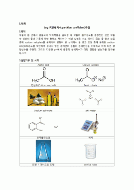 2주차 Log P(분배계수) 측정(결과) 약리작용-1페이지