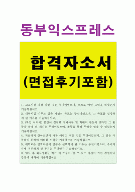 동부익스프레스자소서 동부익스프레스자기소개서 합격자소서&면접후기, 자소서동부익스프레스 자기소개서 항목 첨삭, 동부익스프레스 합격 자기소개서, 동부익스프레스 영업·국내운영·국제운영 채용-1페이지