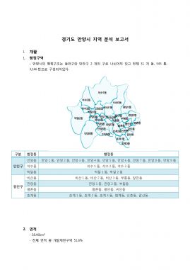 [경기도 사회복지] 「경기도 안양시 지역 분석 보고서」 경기도 안양시 사회복지 현황, 복지실태, 복지 사업 분석-1페이지