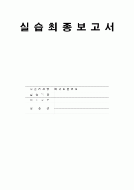 [사회복지기관 실습] 인천 남동구 마음돌봄병원 사회복지 실습 {기관소개, 기관의 주요사업내용, 실습내용, 기관의 사회복지사의 역할, 실습평가}-1페이지