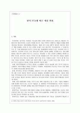 한미 FTA에 따른 예상 변화 (한미FTA체결에 따른 예상 변화 , 한미FTA체결에 따른 소비경제의 변화, 한미FTA체결에 따른 예상 문제점)-1페이지