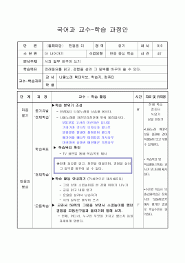 국어과 교수-학습 과정안,〈둘째마당〉  한걸음 더-1페이지