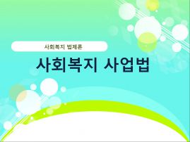 사회복지 사업법 -1페이지