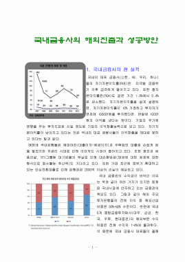 국내금융사의 해외진출과 성공방안-1페이지