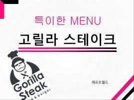 특이한 메뉴MENU - 고릴라 스테이크.pptx-1페이지