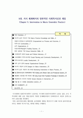 [원서번역] Generalist Social Work Practice (저자 - Elizabeth M. Timberlake...)  9장 Intervention in Macro Generalist Practice-1페이지