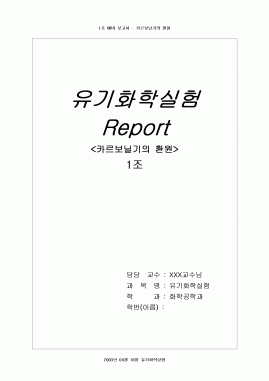 [유기화학실험] 카르보닐기의 환원 (예비보고서)-1페이지