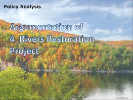 [PPT][영어 PPT, 영문 ppt]4대강 살리기의 핵심 주요 산업, 4대강 살리기 문제점, 4대강 살리기 현황, 4대강 살리기의 나아갈 방향,Argumentation of4  Rivers Restoration Project-1페이지