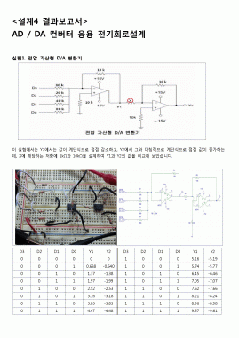 04 AD_DA 컨버터 응용 전기회로 설계 (결과레포트)-1페이지