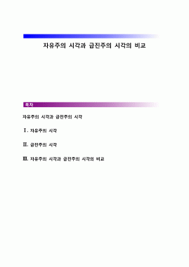 자유주의liberalism 시각과 급진주의 시각의 비교-1페이지