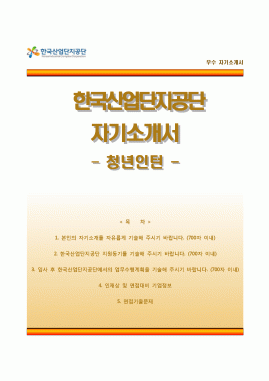 「합격 우수자기소개서」 한국산업단지공단 KICOX 자기소개서 ♛ 한국산업단지공단 청년인턴 자소서 +면접기출문제 [한국산업단지공단자기소개서♜ICOX자소서] 추천 이력서 레포트 RESUME-1페이지