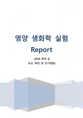 생화학A+) RNA 분리 및 농도측정과 전기영동법-1페이지