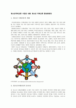 [청소년국제교류 (靑少年國際交流)] 청소년 국제교류의 개념과 청소년국제교류의 중요성, 청소년국제교류 사업의 내용, 청소년 국제교류 활성화방안 - 청소년국제교류-1페이지