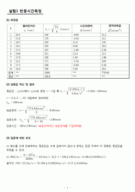 측정과 오차 (결과보고서)-1페이지