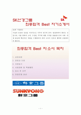 SK 선경그룹 최종합격 BEST 자기소개서 자소서 이력서 합격 레포트-1페이지