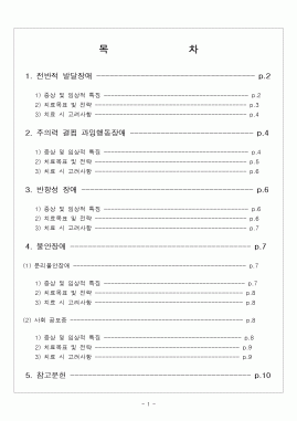 [문제행동과 놀이치료] 아동의 문제행동 종류, 전반적 발달장애, 놀이치료 방법, 발달장애, 주의력 결핍 과잉행동장애(ADHD), 반항성 장애, 불안장애 치료-1페이지