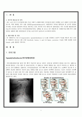 PLIF ORCASE (수술실 케이스 스터디) - 퇴행성 척추 전방 전위증(spondylolisthesis)-1페이지