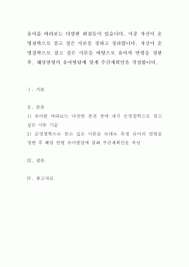 유아를 바라보는 다양한 관점들이 있습니다. 이중 자신이 운영철학으로 삼고 싶은 이론을 정하고 정리합니다. 자신이 운영철학으로 삼고 싶은 이론을 바탕으로 유아의 연령을 정한 후, 해-1페이지