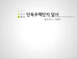 일산단독주택지 답사 (일산신도시 22블록) {조성배경, 단지 소개, 주변 공공시설, 도로 분석, 단독주택지 분석}.pptx-1페이지