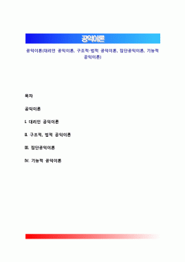 공익이론 (대리인 공익이론, 구조적-법적 공익이론, 집단공익이론, 기능적 공익이론)-1페이지