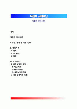 직접적 규제수단 - 명령, 통제 등 직접 법령, 행정처분, 기준설정-1페이지