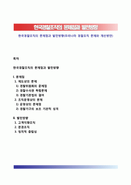 한국경찰조직의 문제점(제도상의 문제,조직운영상의 문제)과 발전방향 (우리나라 경찰조직 문제와 개선방안)-1페이지