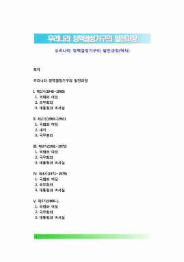 한국(우리나라) 정책결정기구의 발전과정(역사) - 제1기(1948~1960) ~ 제2기(1960~196　1) ~ 제3기(1961~197　2) ~ 제4기(1972~197　9) ~ 제5기(1980~)-1페이지