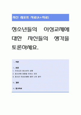 청소년들의 이성교제에 대한 자신들의 생각을 토론.-1페이지