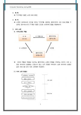 [과제] 소켓프로그래밍 - TCP/IP를 이용한 소켓 프로그래밍-1페이지