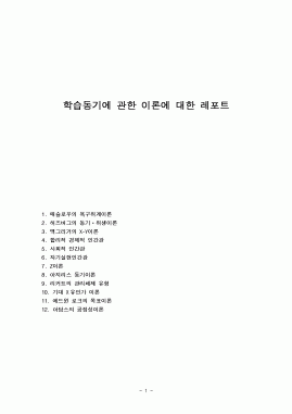 학습동기 관한 이론 {매슬로우 욕구위계,허즈버그 동기ㆍ위생,맥그리거 X-Y,합리적경제적인간관,사회적-자기실현인간관,Z이론,아지리스 동기,리커트 관리체제유형,기대X유인가,에드윈 로크 목표이론,아담스 공정성}-1페이지