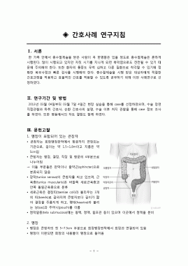 충수절제술(충수돌기절제술/appendectomy)과 관련된 성인간호학 케이스 스터디(case study)입니다.(수술실)-1페이지