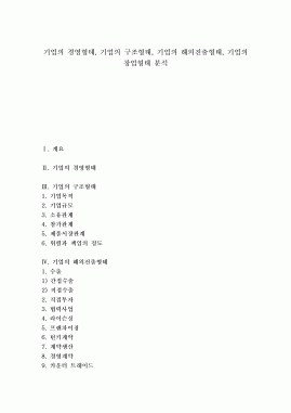 [기업 형태][기업][기업 경영형태][기업 구조형태][기업 해외진출형태][기업 창업형태][경영형태][구조형태][해외진출형태]기업의 경영형태, 기업의 구조형태, 기업의 해외진출형태, 기업의 창업형태 분석-1페이지